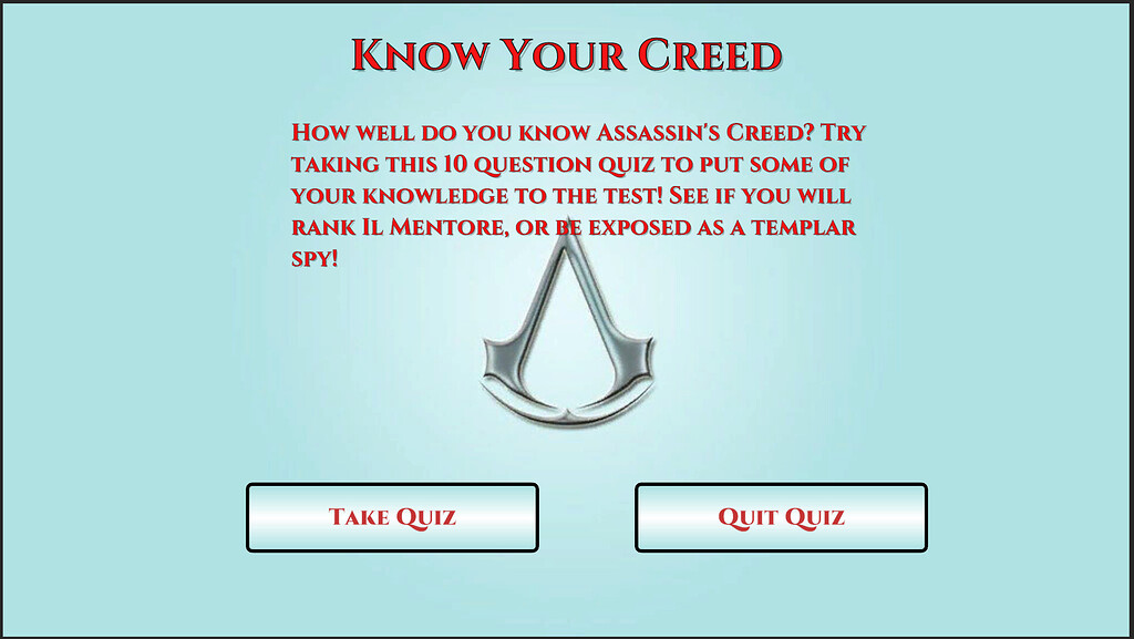Quiz Master - Assassin's Creed Edition - Show - GameDev.tv