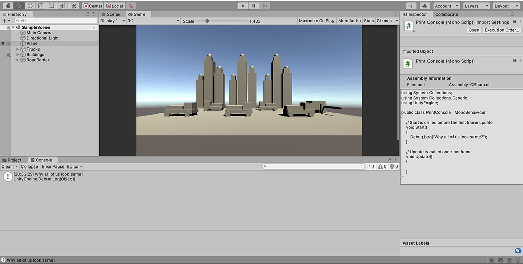 My first script - Show - GameDev.tv
