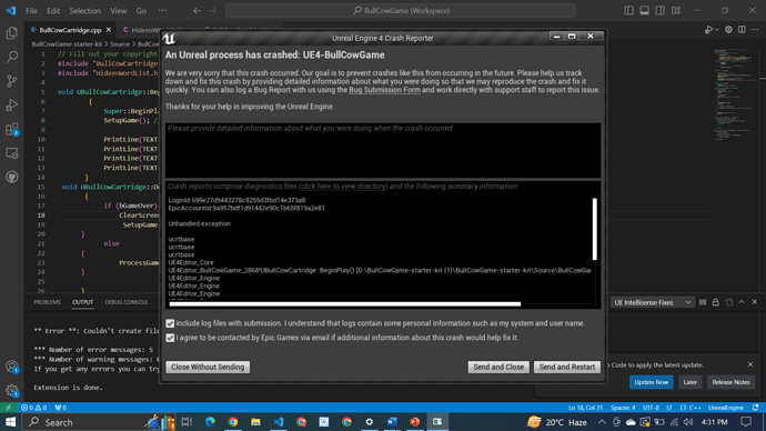 UE4 Crashed - Talk - GameDev.tv