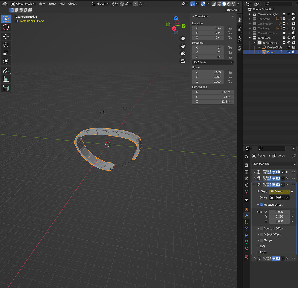 Tank tracks won't wrap completely around curve - Ask - GameDev.tv