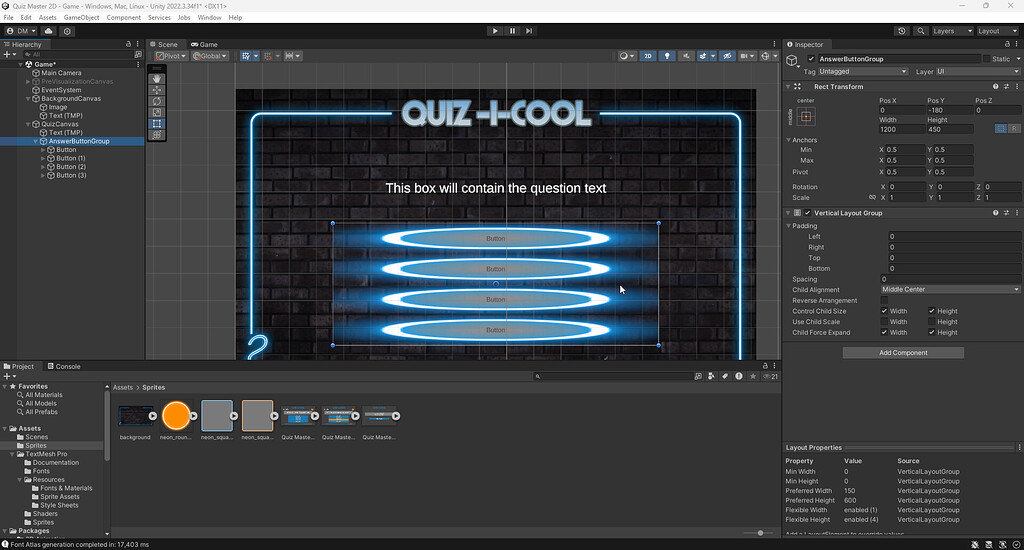 My Control Child Size setting changes the buttons differently than in course - Ask - GameDev.tv