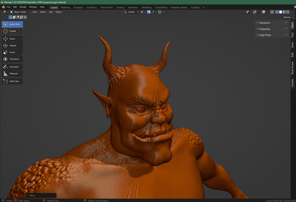 My Ogre/Oni (japanese demon) - Fine details - Show - GameDev.tv