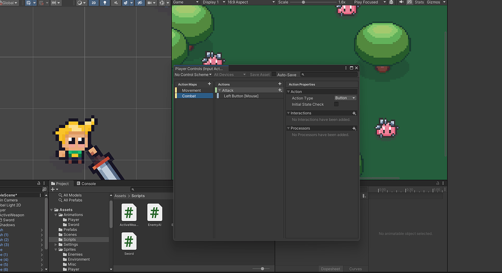 PlayerControls Combat action not registering in VSC - Ask - GameDev.tv