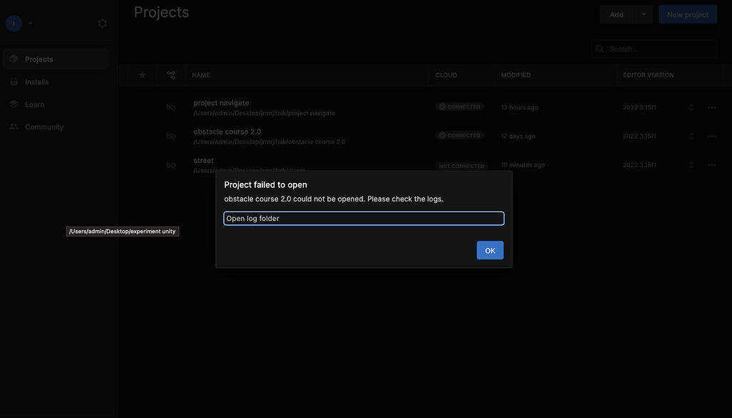 My projects wont open - Ask - GameDev.tv