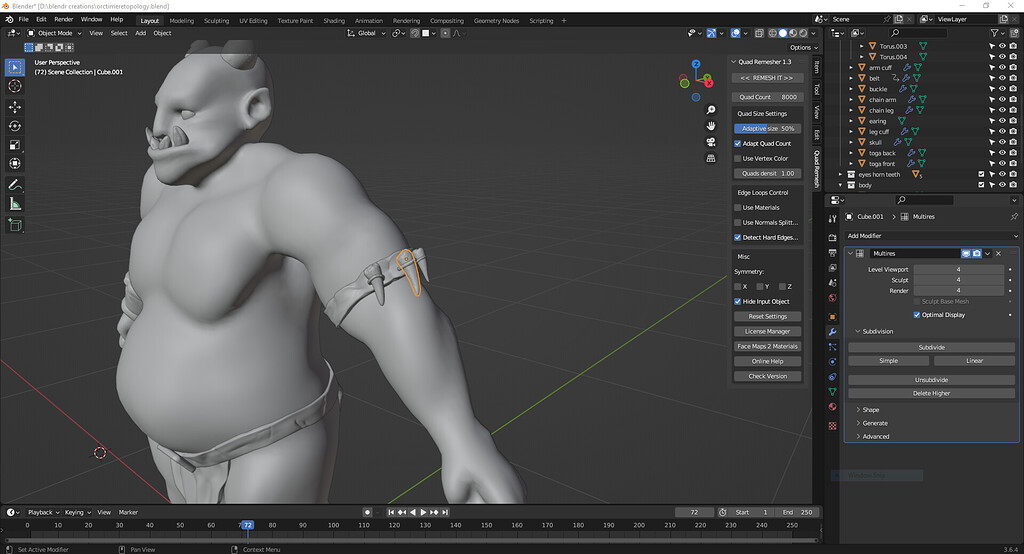 Multires modifier on the teeth - Ask - GameDev.tv