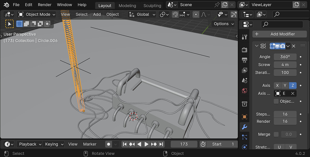 Not sure how to attach screwed cable to curve .? - Ask - GameDev.tv