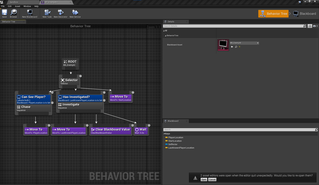Trouble with Black Board wait node - Ask - GameDev.tv