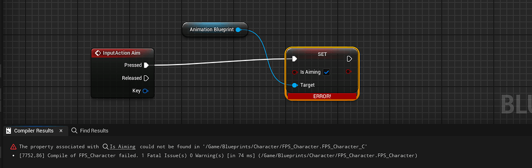 Error on aiming fps_character on UE 5 Blueprints: First Person Shooter (FPS) - Ask - GameDev.tv