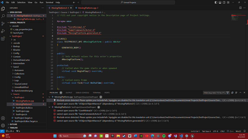 Cannot Open Source File And Include Path Errors Ask Gamedevtv