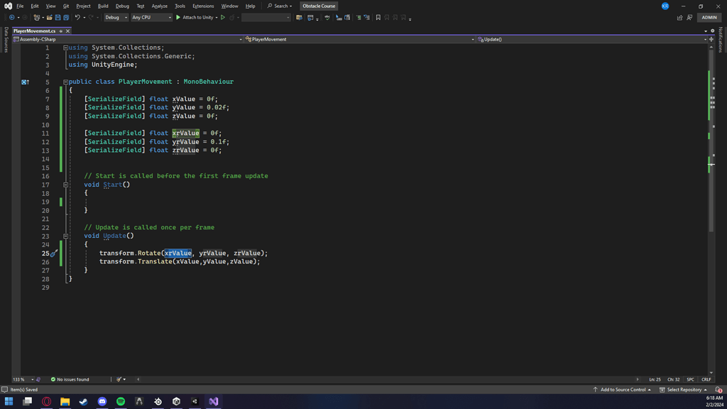 Just made him rotate and run forward Did not think about what he said ...