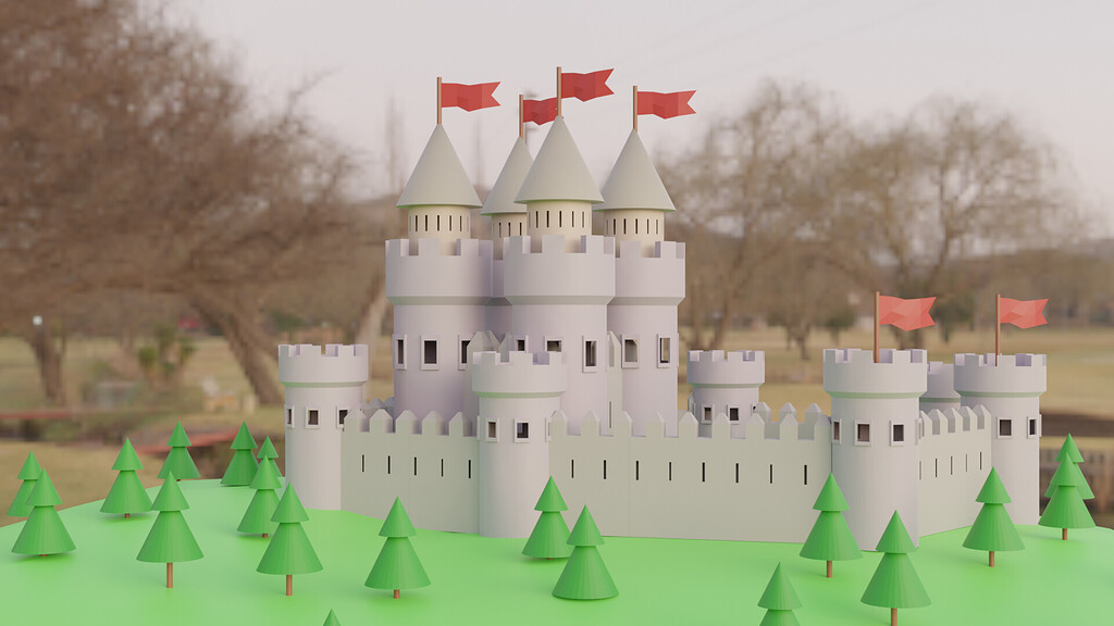 Low Poly Medieval Castle - Final Render - Show - GameDev.tv