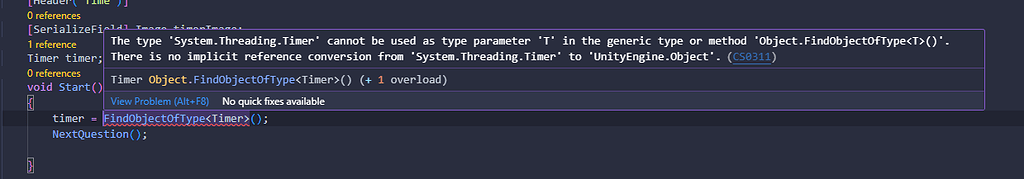 I have a problem with Timer timer - Ask - GameDev.tv