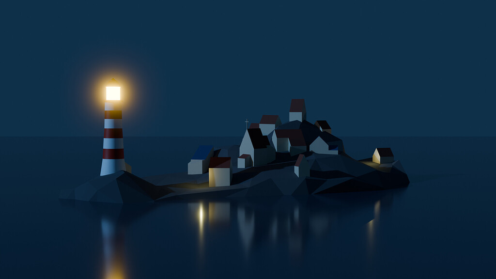 Here's my lighthouse scene - Show - GameDev.tv