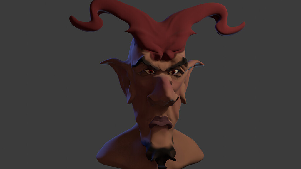 Evil Mastermind sculpt, blender course - Show - GameDev.tv