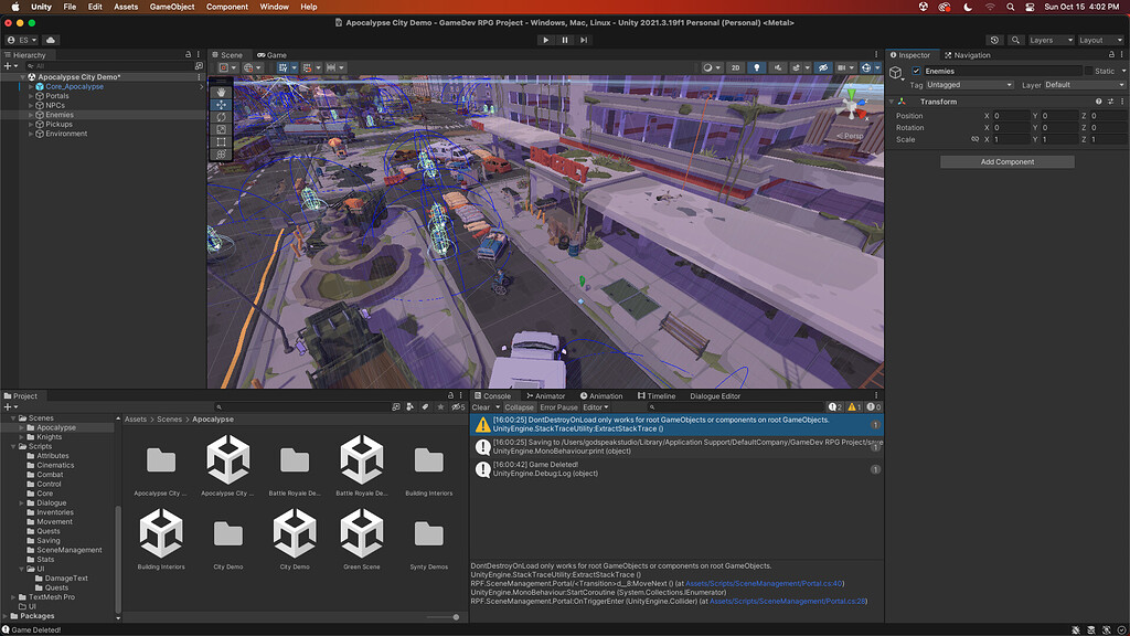 Don't Destroy On Load Error - Ask - GameDev.tv