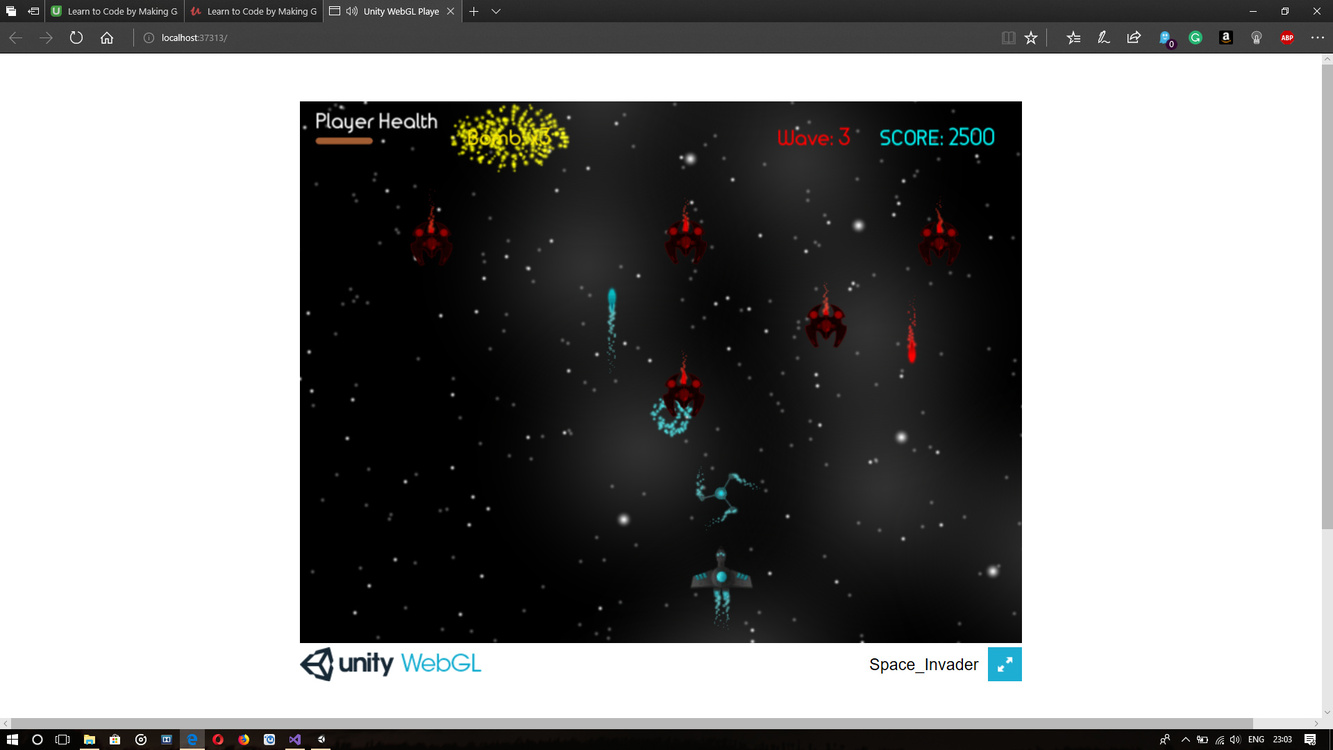 My game based on Laser Defender - Space Invader - Show - GameDev.tv
