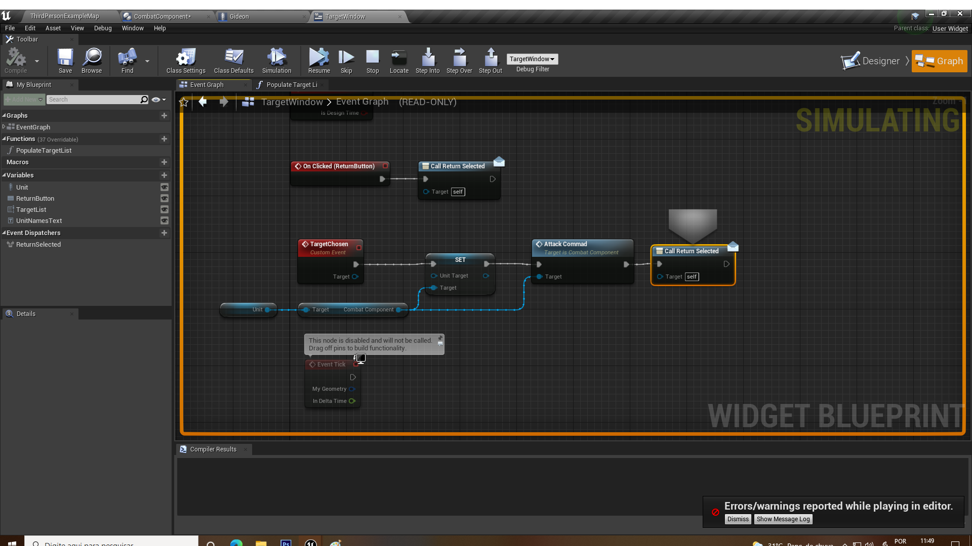 Blueprint Runtime Error - Ask - GameDev.tv