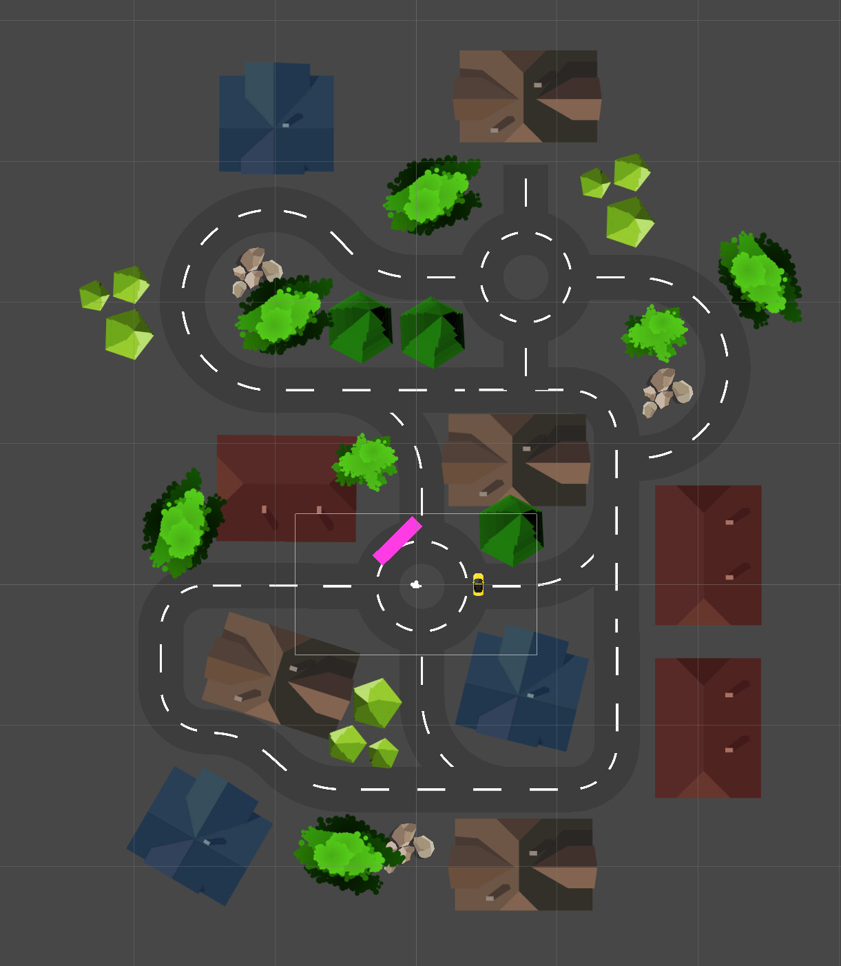 Screenshot of the Delivery Driver map - Show - GameDev.tv