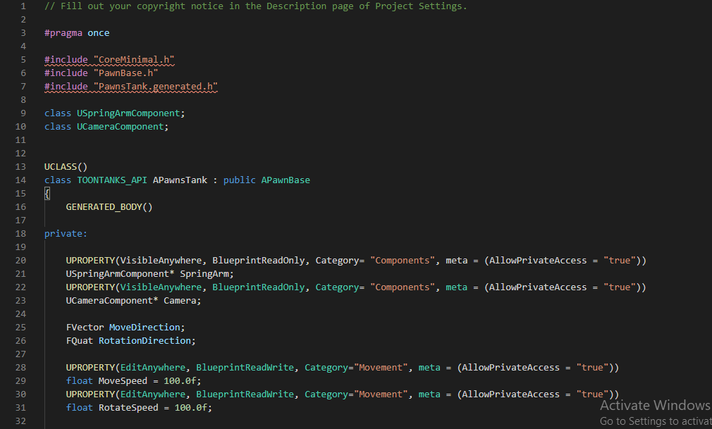 ToonTanks Compile error C2027 - Ask - GameDev.tv