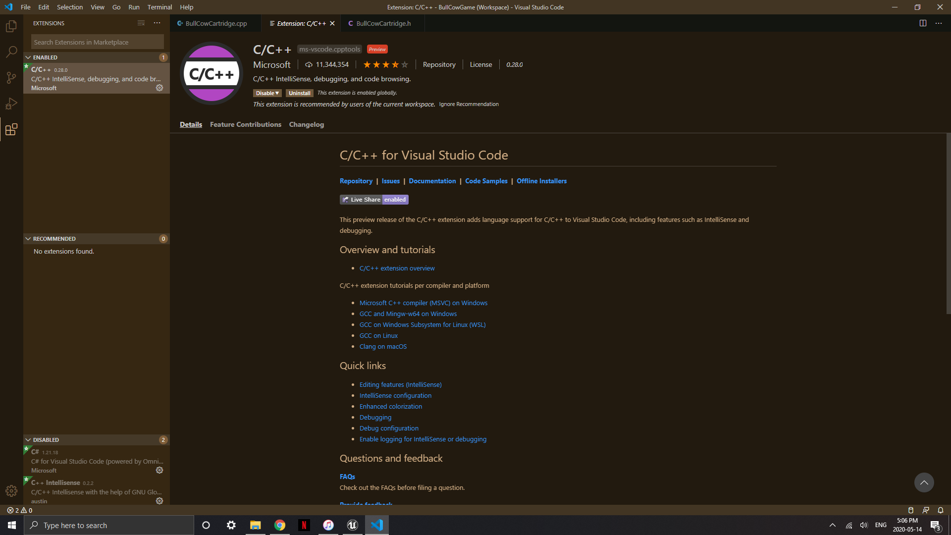 Problem about autocomplete starting out with the Bull Cows Game - Ask - GameDev.tv