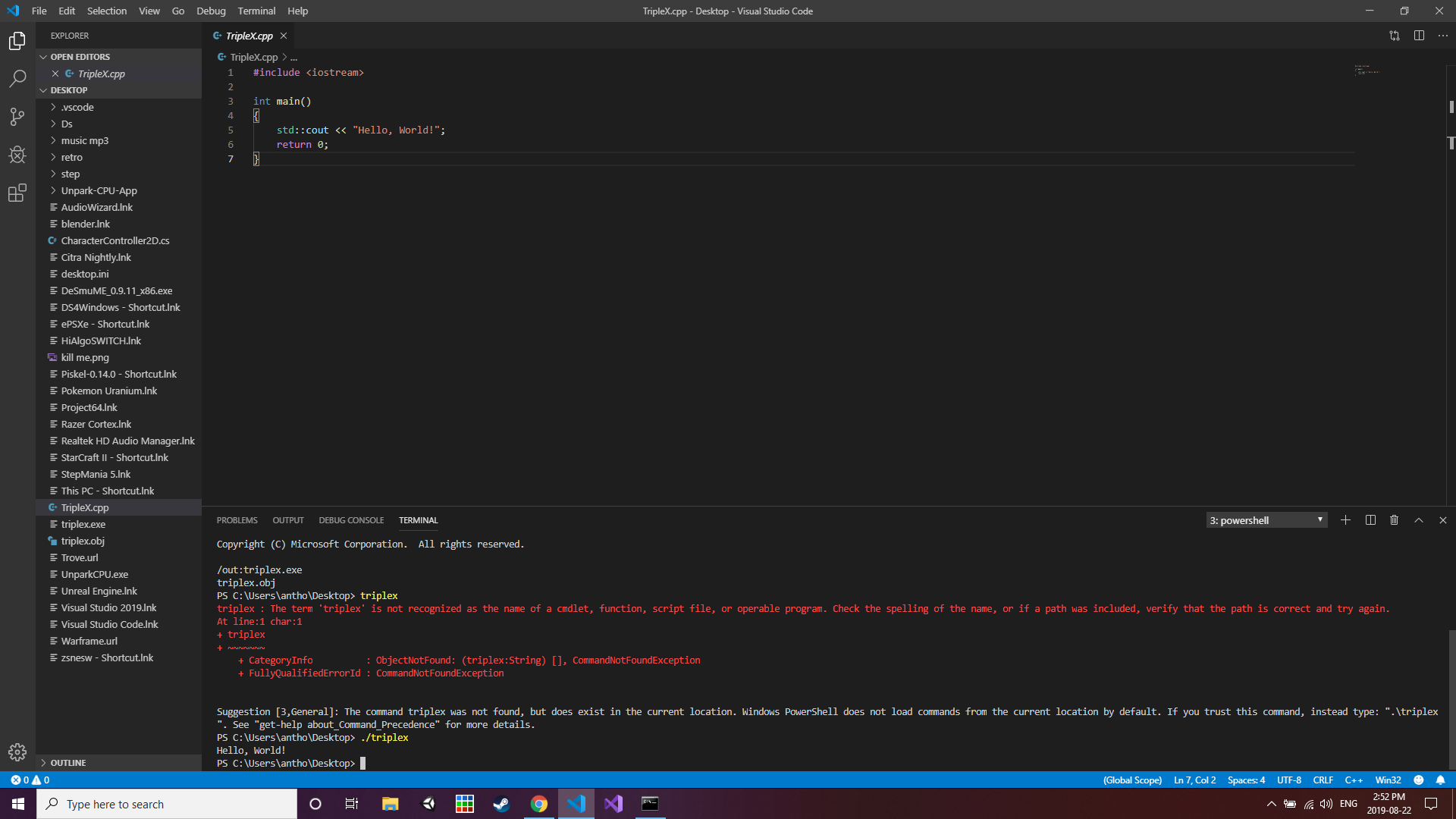 Getting error from running triplex help - Ask - GameDev.tv