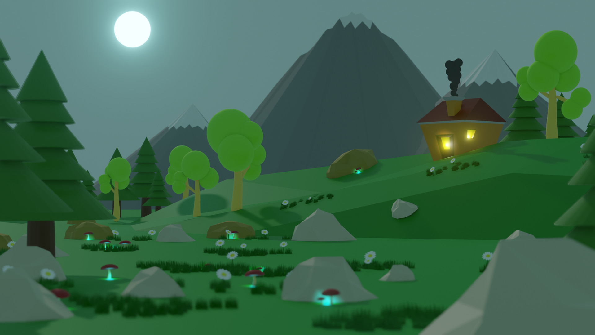 Mid-section challenge - Low Poly Magic Forest-ish - Show - GameDev.tv