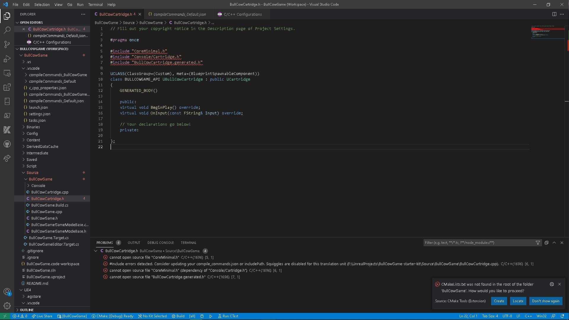 Cannot Open Source File In Bull Cow Game Ask GameDev tv