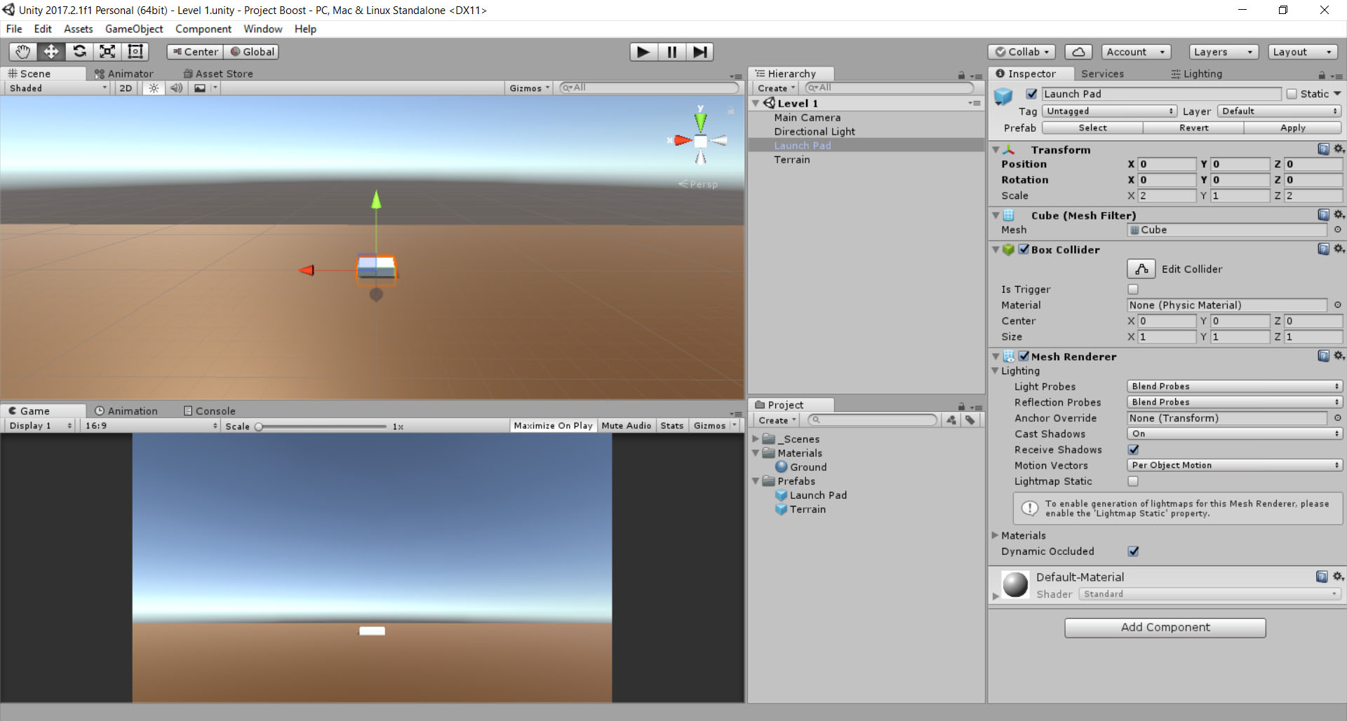 Setting up the scene for Project Boost - Talk - GameDev.tv
