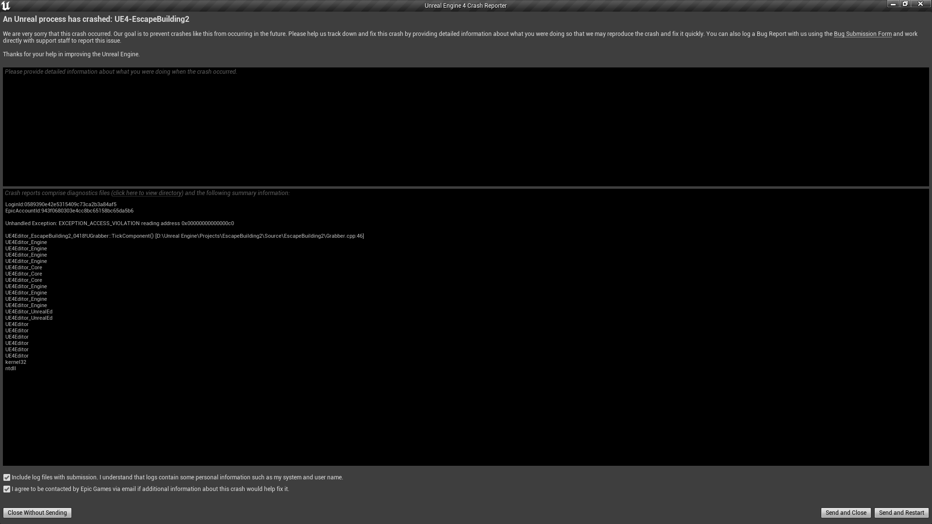 Crash in Unreal Engine - Ask - GameDev.tv
