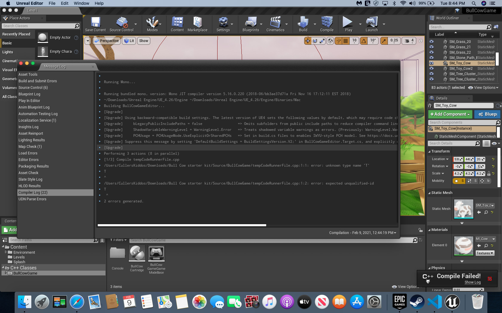 Compiling Bull Cow Game - Ask - GameDev.tv