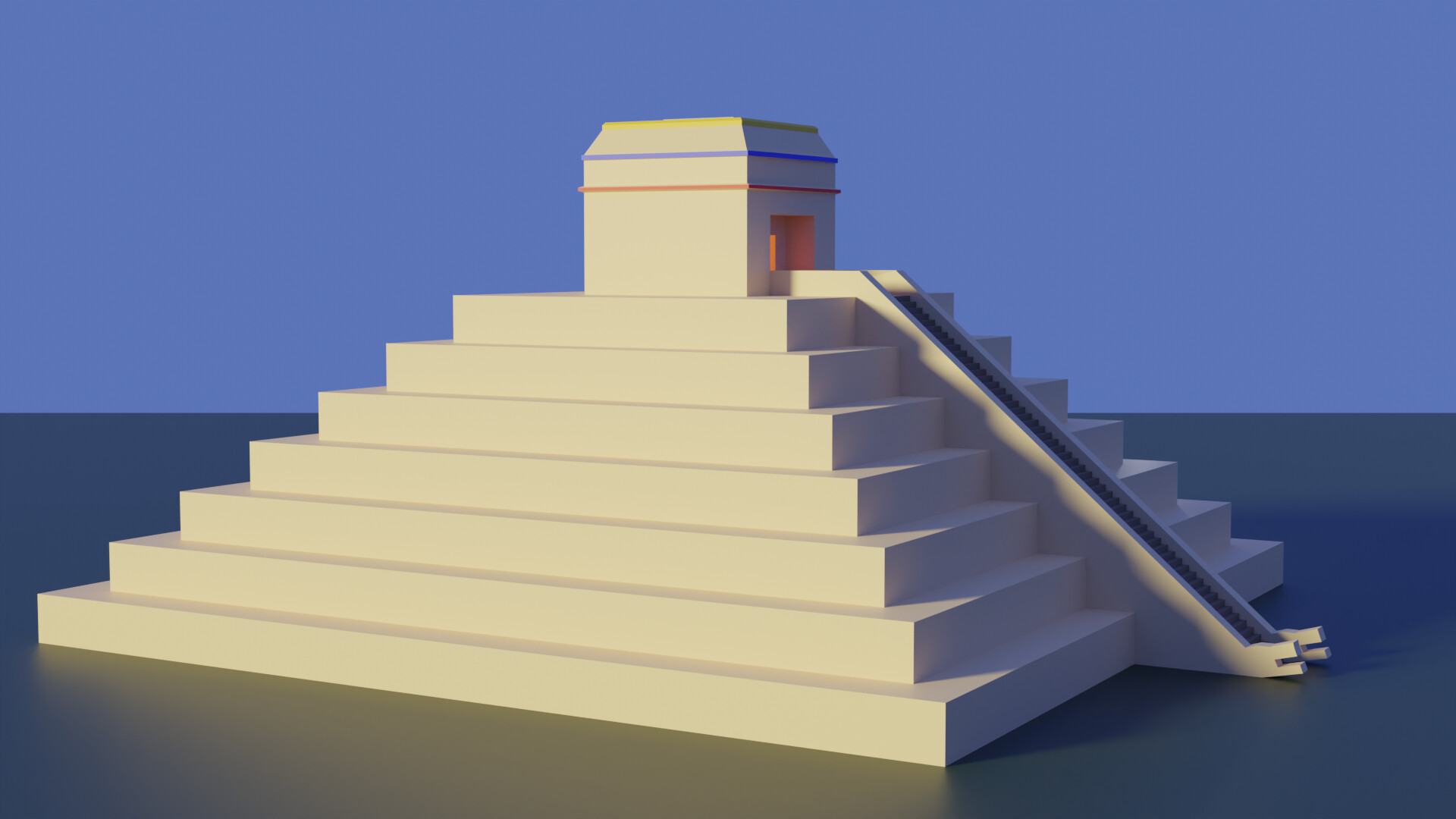 mayan pyramid snake shadow