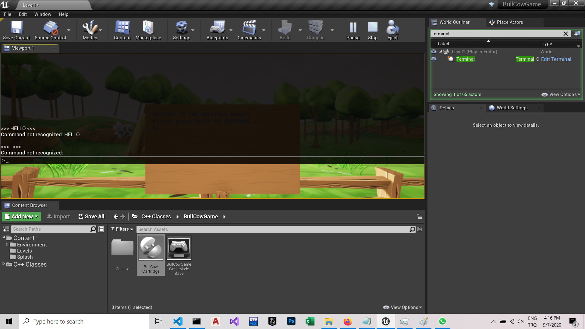 Keyboard inputs are not shown in the terminal table - Ask - GameDev.tv