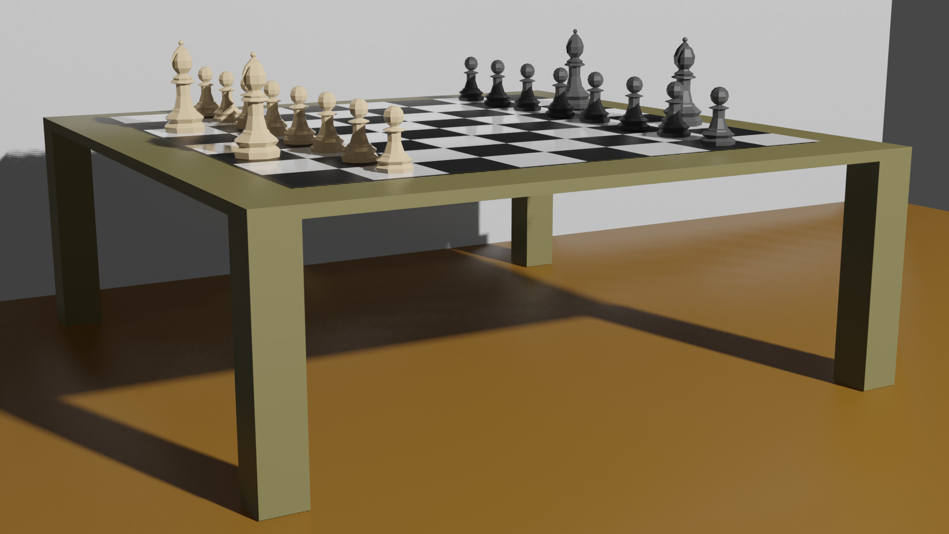 Eevee Render With Spot Lights, Simple Chess Table - Show - GameDev.tv