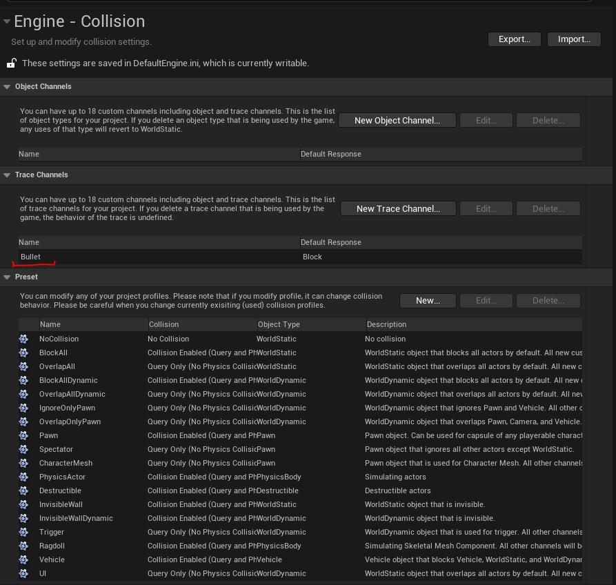 Why does the new Trace Channel I create not get saved to the config - Ask - GameDev.tv