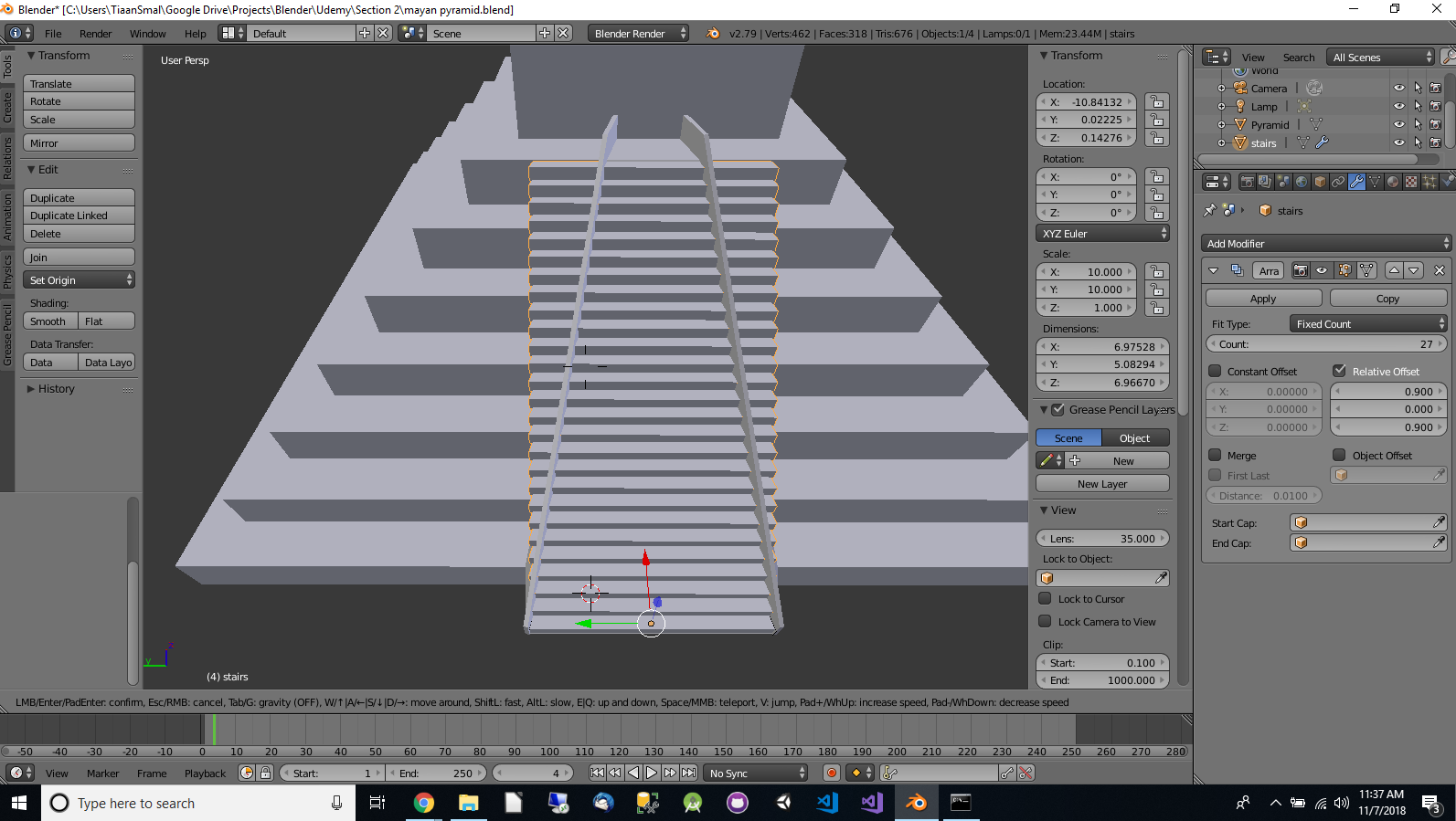 Possible to use the Array Modifier with a scale transform - Talk - GameDev.tv