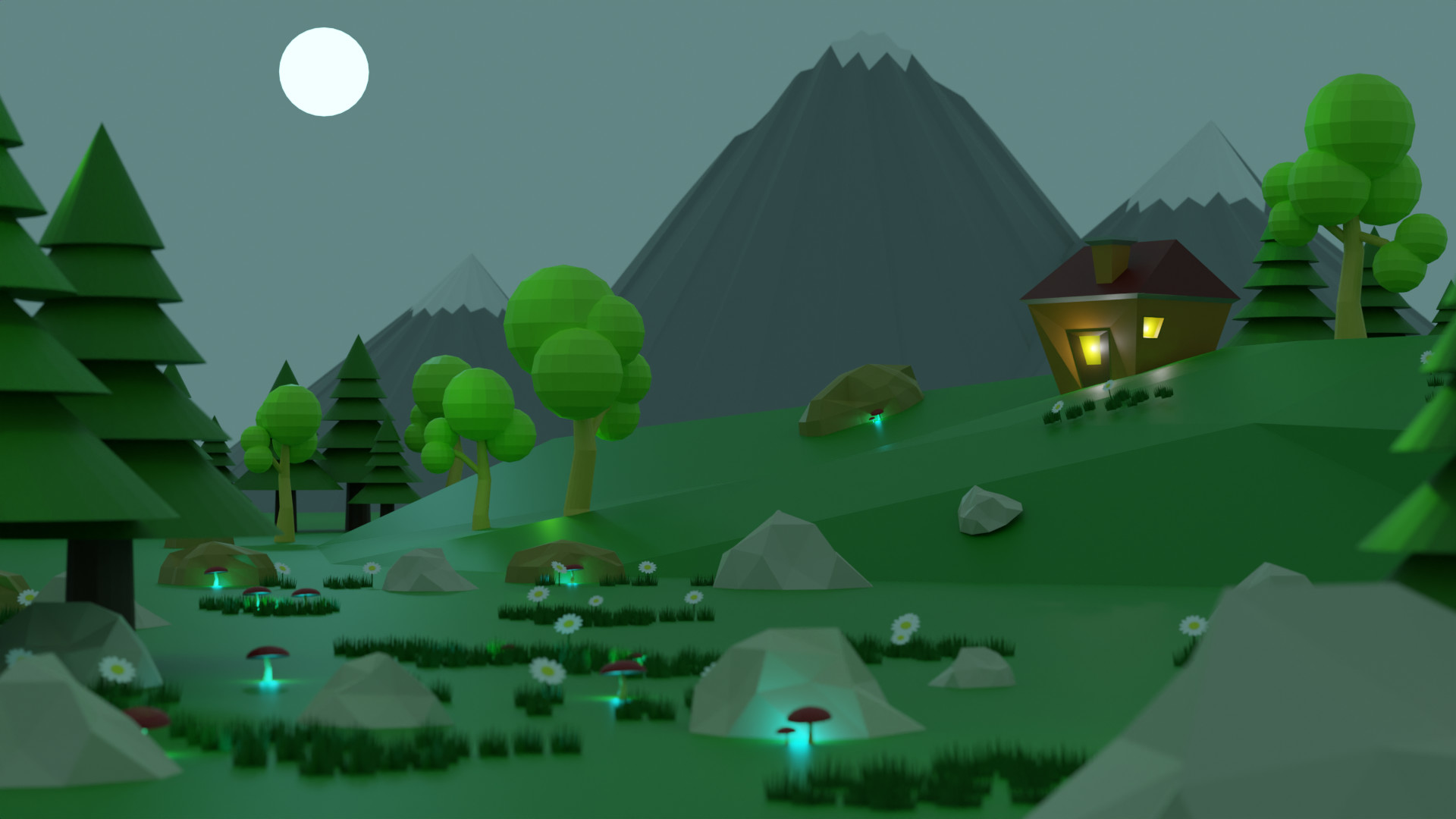 Mid-section challenge - Low Poly Magic Forest-ish - Show - GameDev.tv