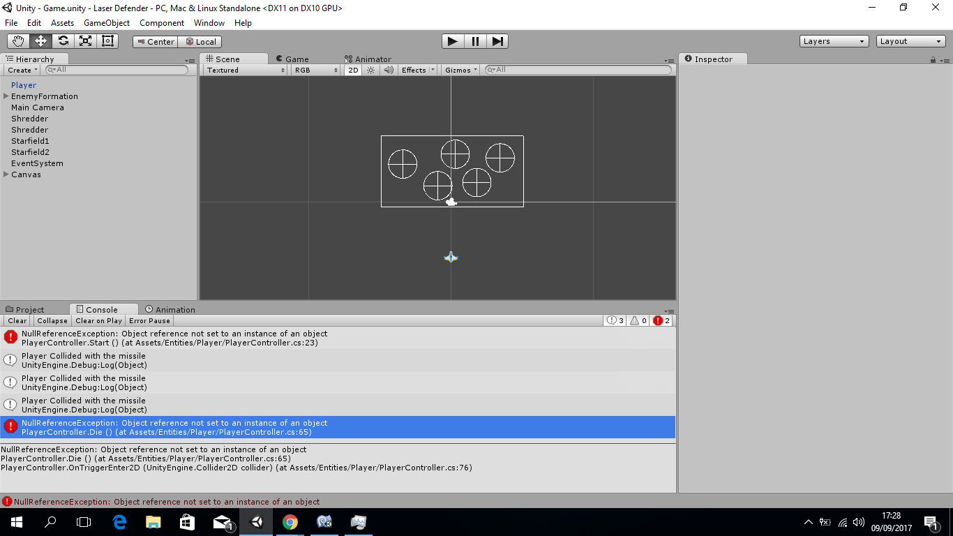 NullReferenceException: Object reference not set to an instance of an object - Ask - GameDev.tv