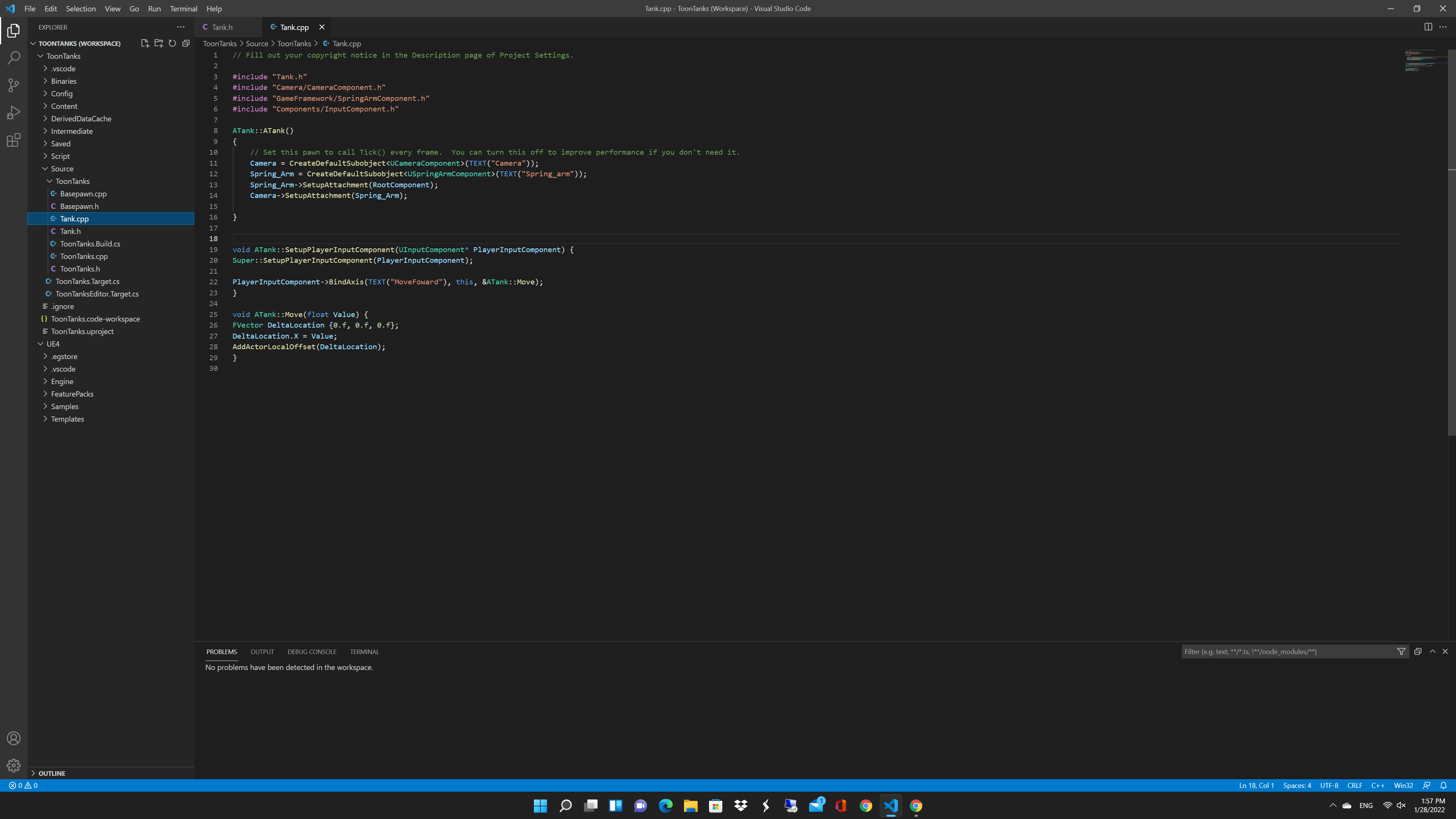 ToonTanks, Move function doesn't work - Ask - GameDev.tv