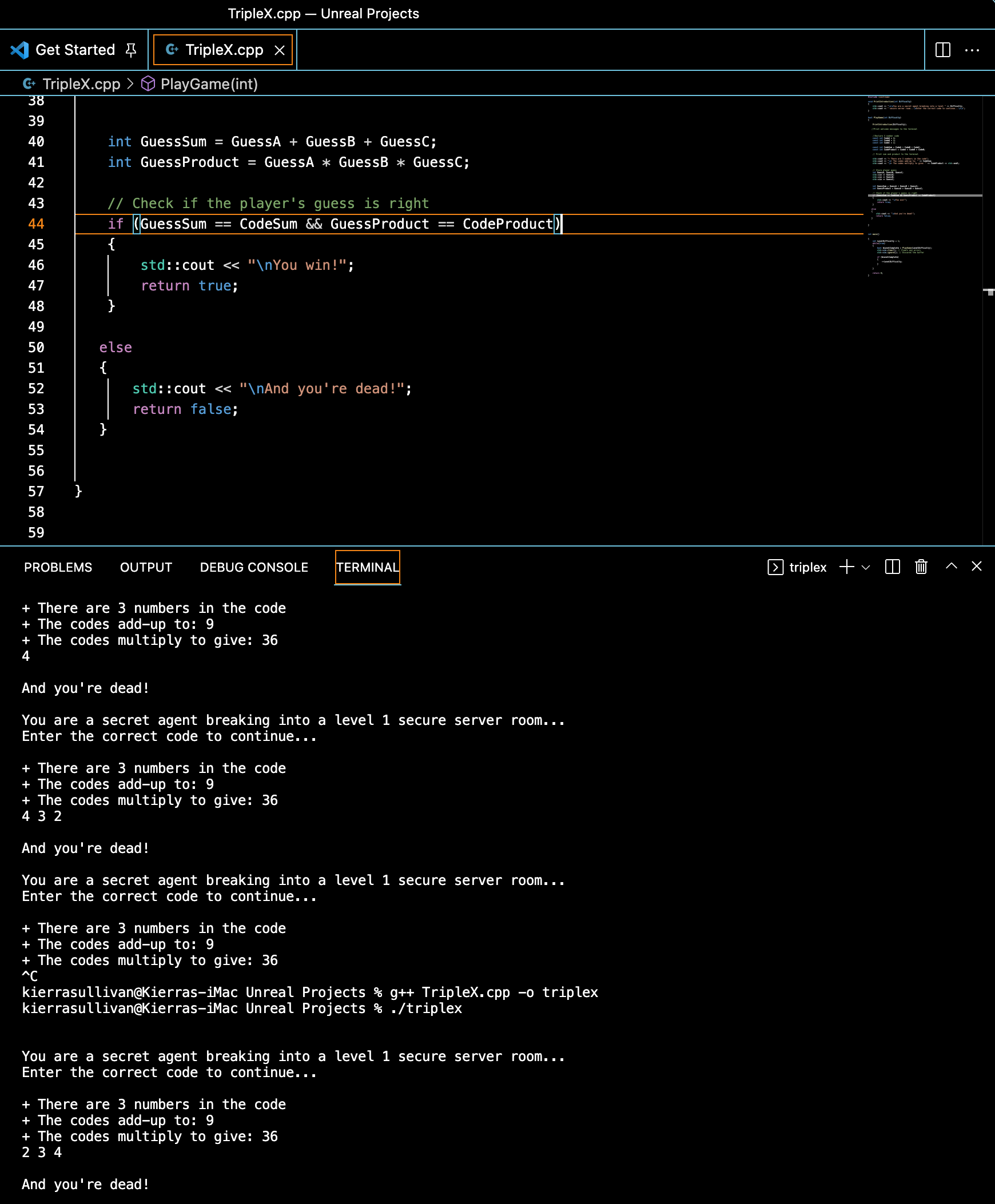 If/Else Statements - TripleX - Ask - GameDev.tv