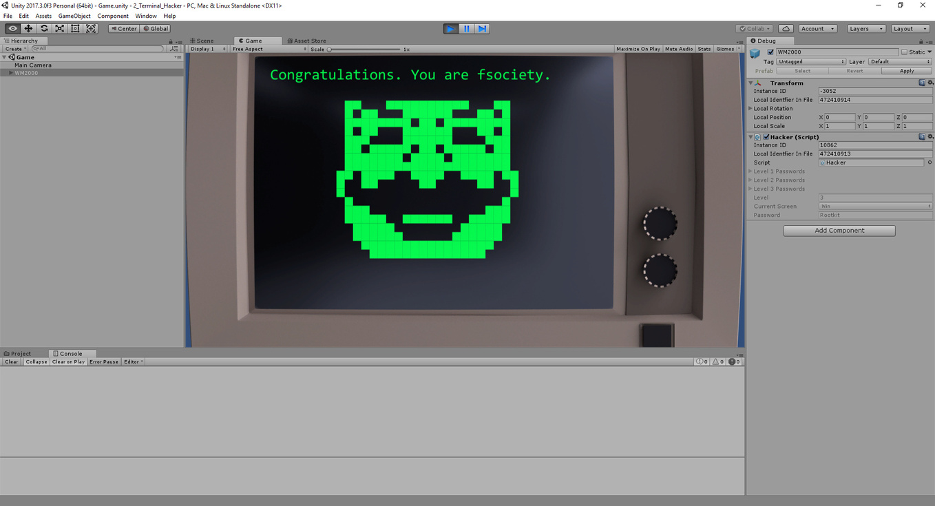 Terminal fsociety Hacker Level 2 Win Screen - Talk - GameDev.tv