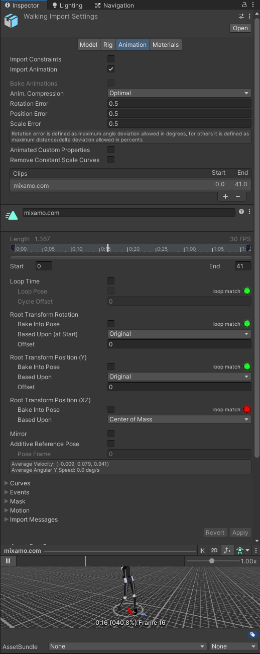 Mixamo Walking Animation Not As Expected - Ask - GameDev.tv