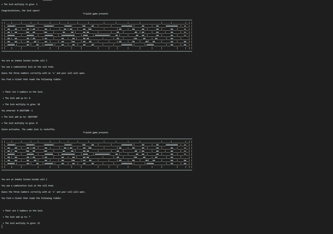 My tripleX displays the same double output - Ask - GameDev.tv