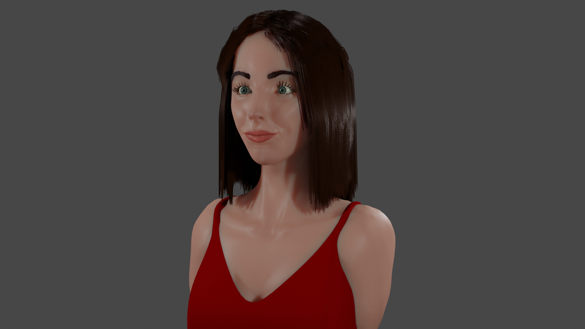 Final render woman in red dress (furry heads section) - Show - GameDev.tv