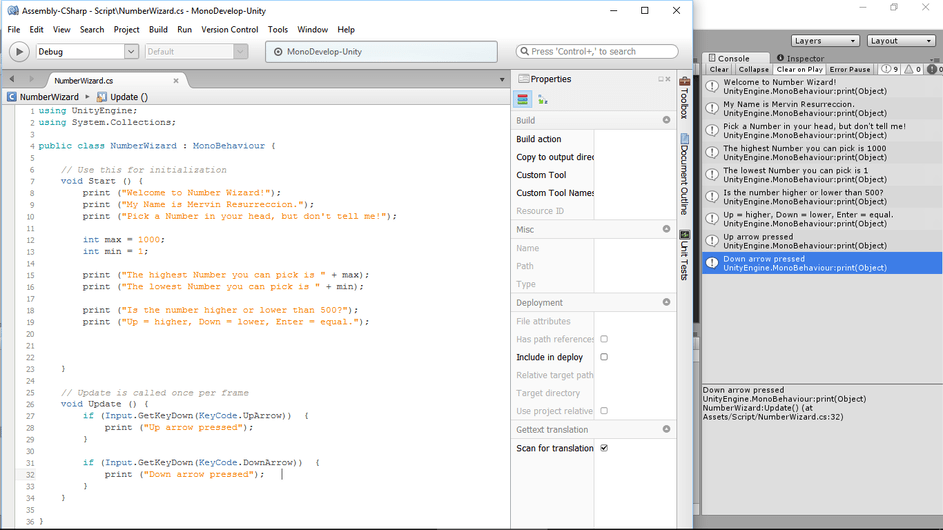 Up and Down Arrow Respond script - Talk - GameDev.tv