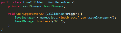 [SOLVED] FindObjectOfType doesn't seem to work for me - Talk - GameDev.tv