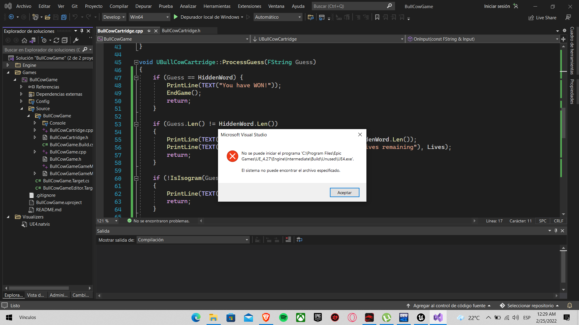 The code does not modify the Unreal - Ask - GameDev.tv