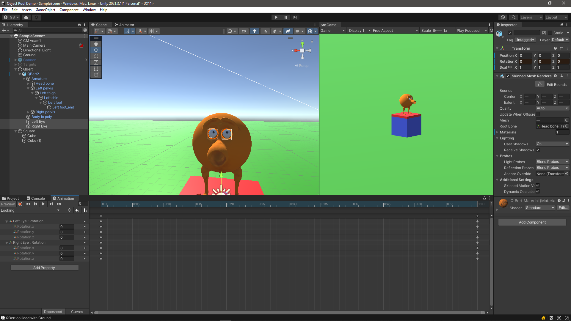 Eyes not moving with body when animating - Ask - GameDev.tv