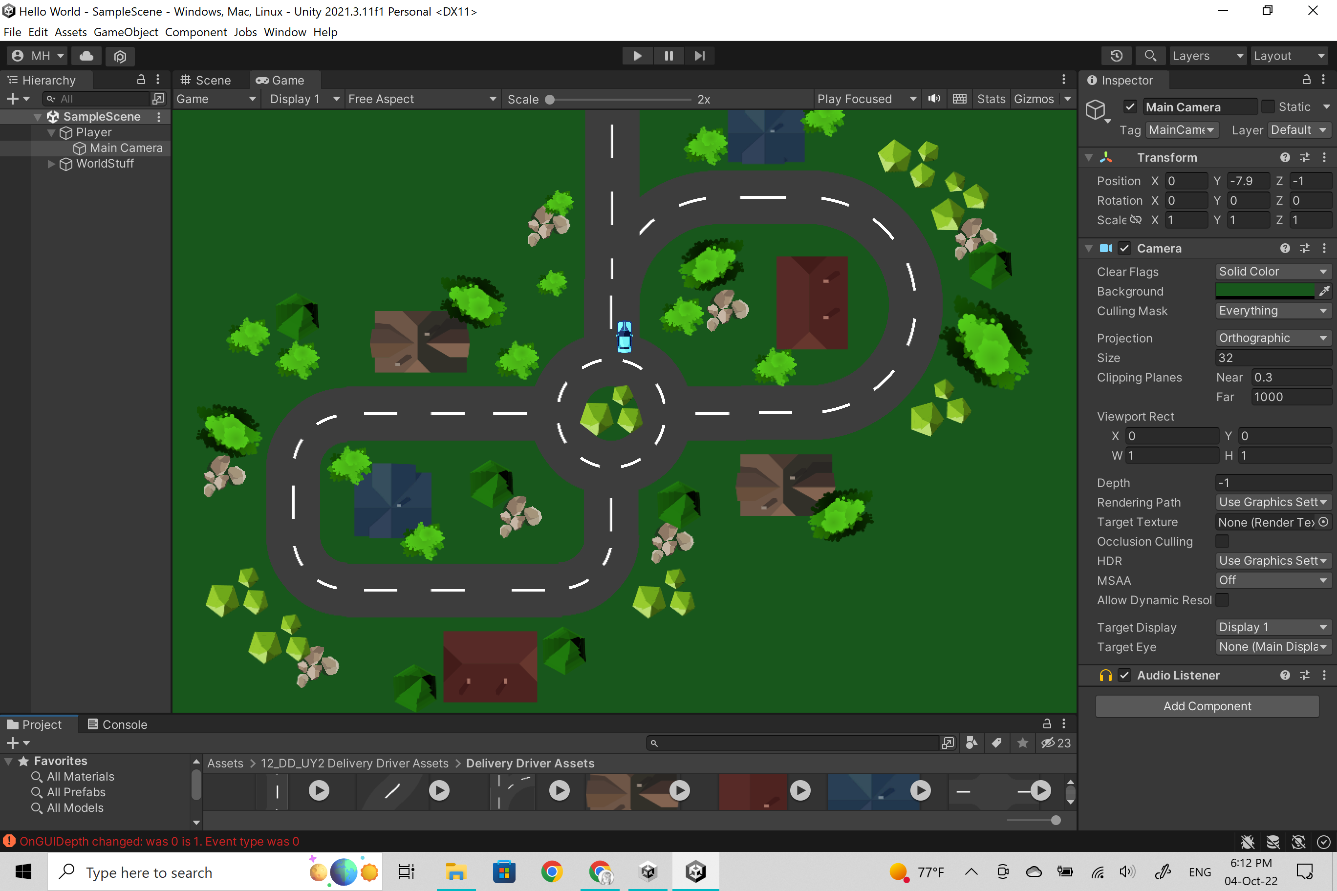 My delivery driver map - Show - GameDev.tv