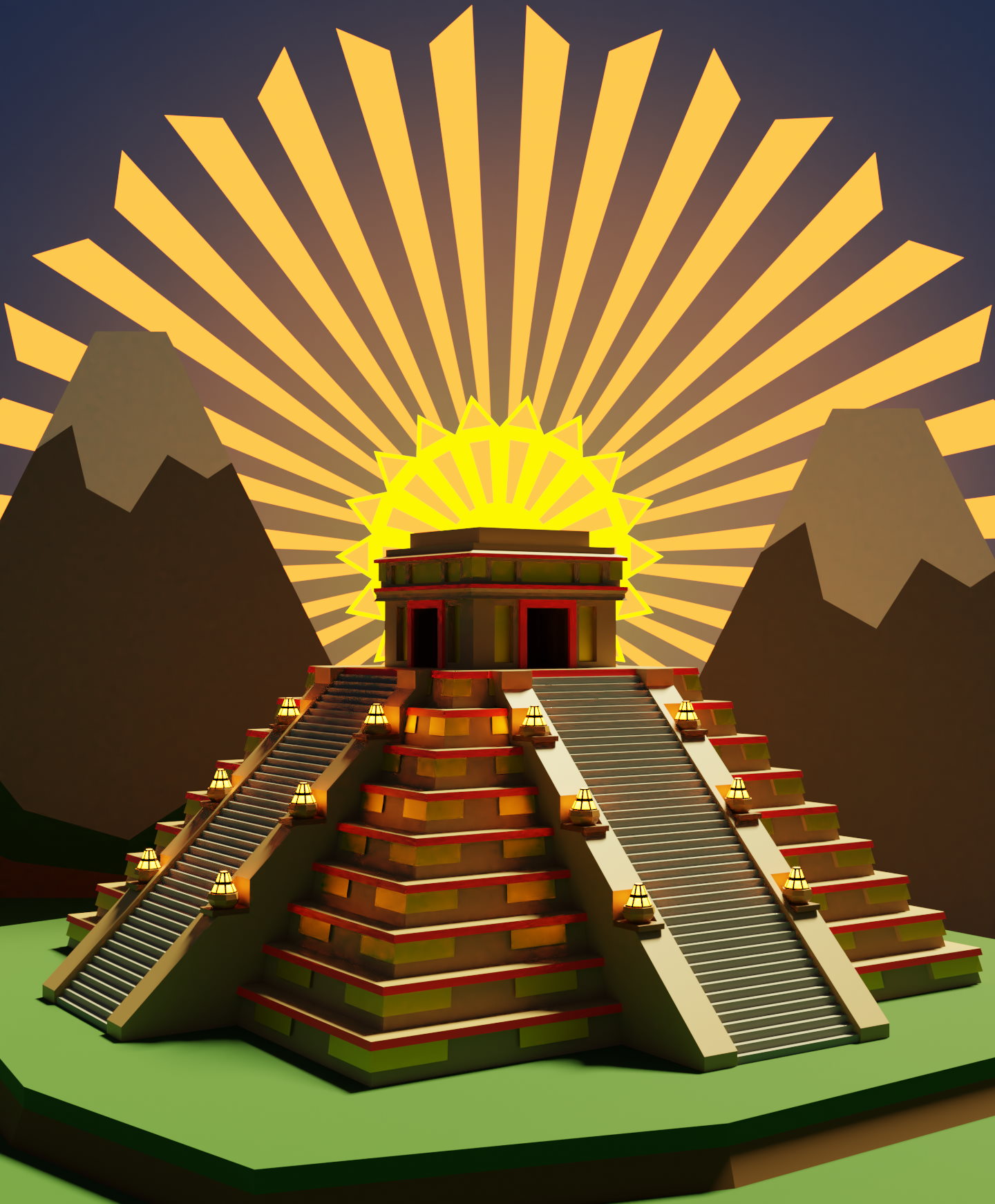 Mayan Pyramid Drawings
