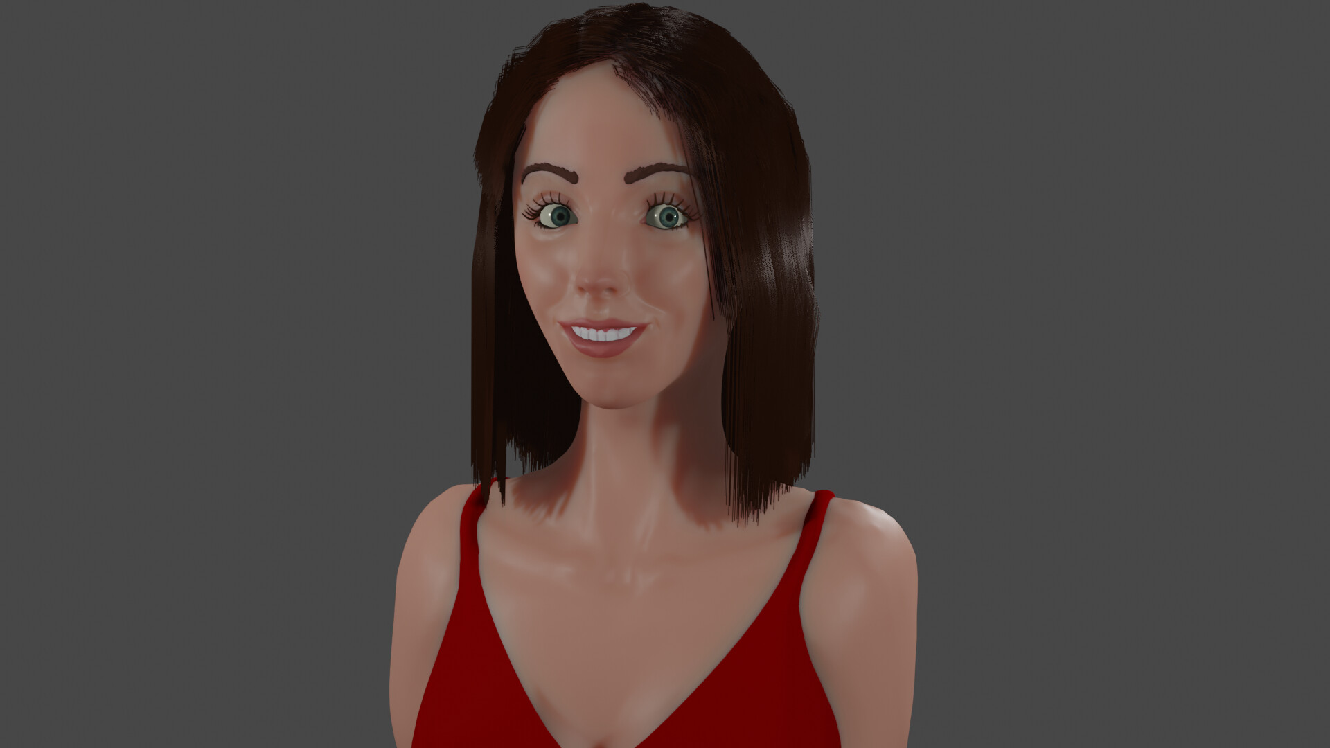 Final render woman in red dress (furry heads section) - Show - GameDev.tv